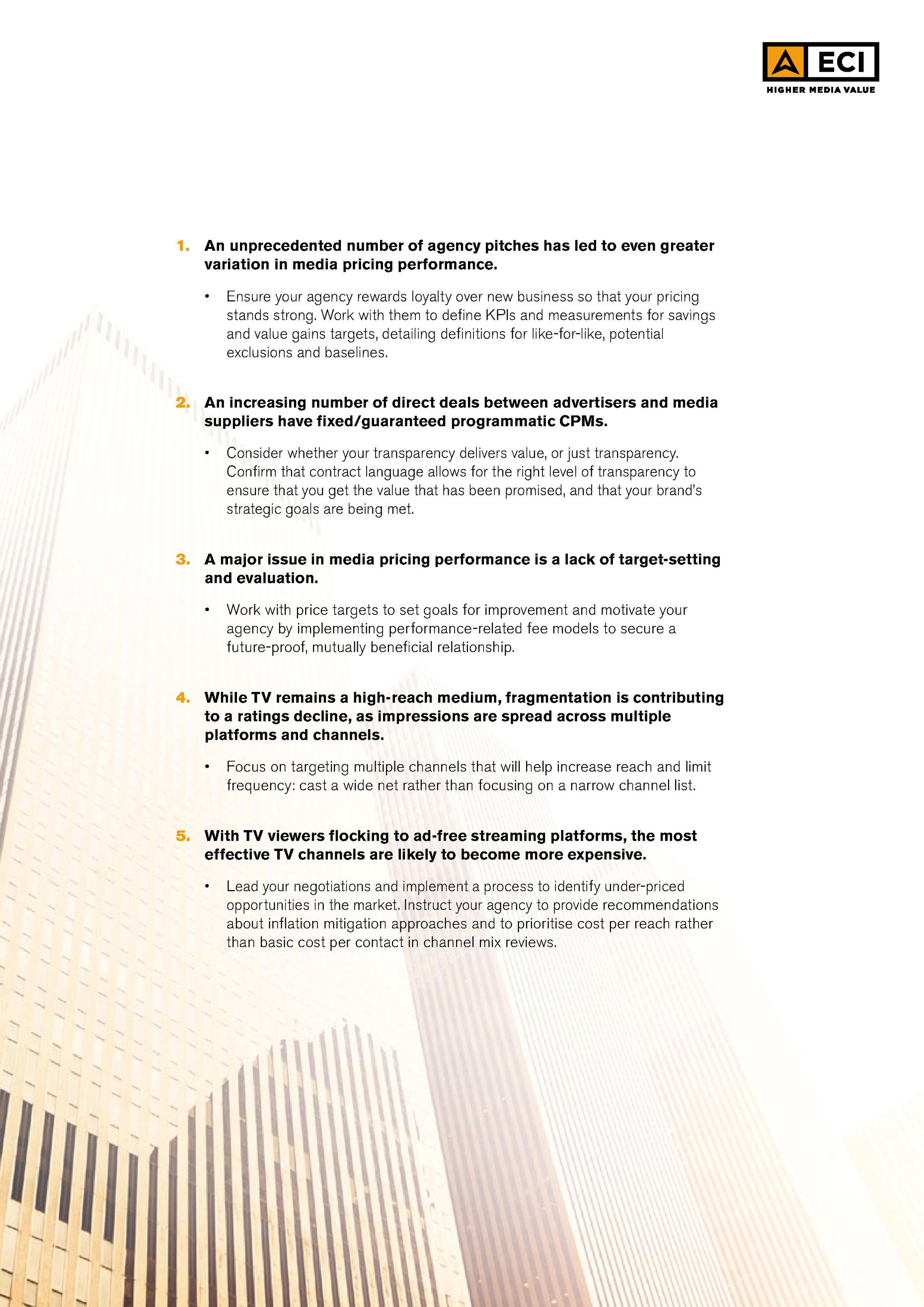 Top 10 Considerations for Media Pricing Performance